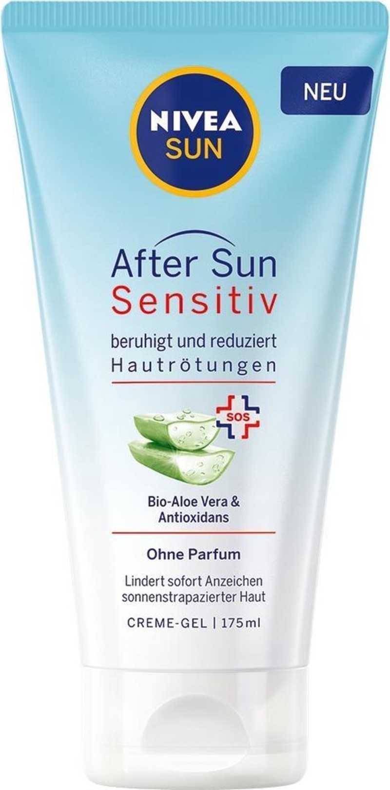 NIVEA SUN After Sun Sensitive SOS Cream Gel 175 ml, verkoelende after-sun gel met huidkalmerende ...